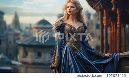 A regal and enchanting fantasy princess,... - Stock Illustration ...