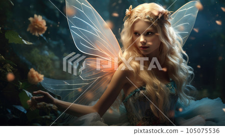A captivating nymph-like creature, with... - Stock Illustration ...