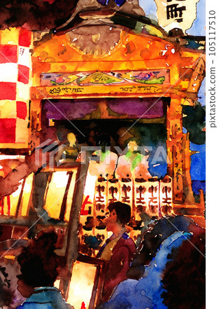 Festival float Japanese image illustration... - Stock Illustration ...