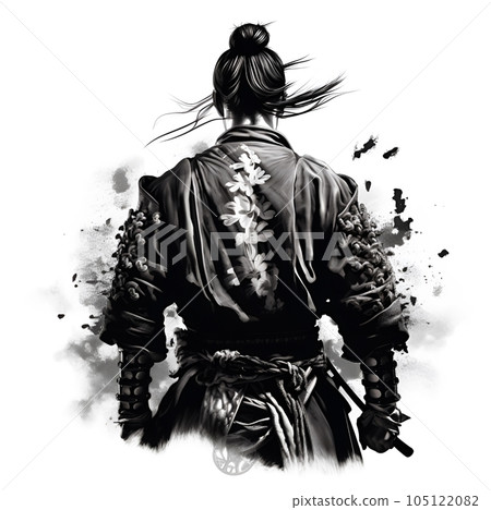 samurai back view - Stock Illustration [105122082] - PIXTA