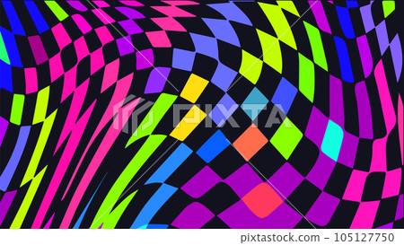 Distorted twisted checkered background. Trippy... - Stock Illustration ...