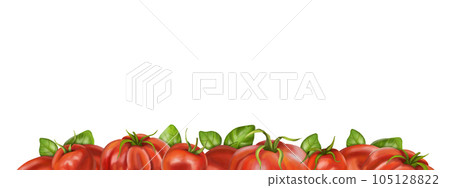 A border of red ripe tomatoes of different... - Stock Illustration ...
