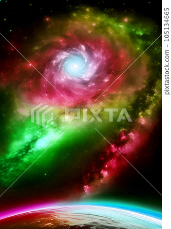 galaxy in a free space. 3D rendering - Stock Illustration [105134665 ...