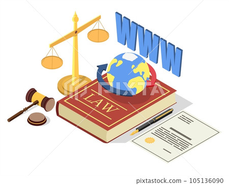 Web regulation law vector flat isometric... - Stock Illustration ...