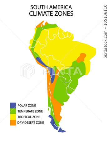 South America climate zones map, vector...-插圖素材 [105136110] - PIXTA圖庫