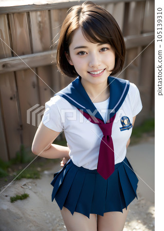 High school girl [AI-generated image] - Stock Illustration [105139310] - PIXTA