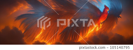 Fairy birds flying in sky. Their wings,... - Stock Illustration ...