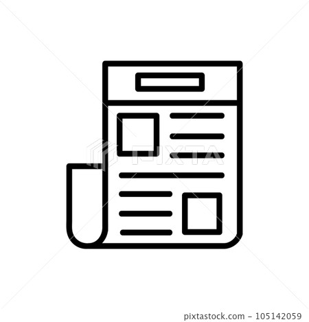 Newspaper Vector Icon, Outline style, isolated... - Stock Illustration ...