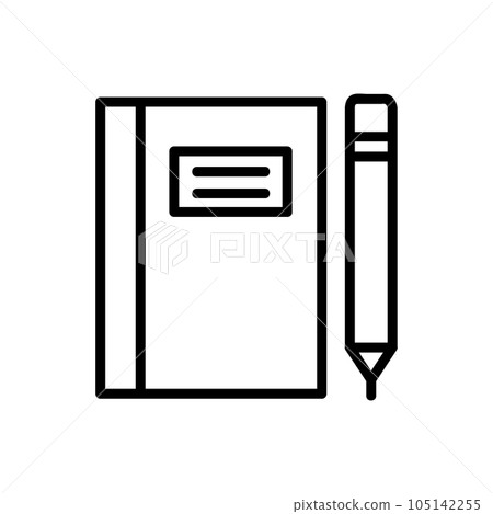 Notebook vector icon, Outline style, isolated... - Stock Illustration ...