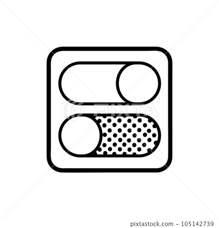 Toggle switch icon, Outline style, isolated on... - Stock Illustration ...