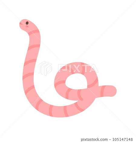 cute pink worm cartoon - Stock Illustration [105147148] - PIXTA