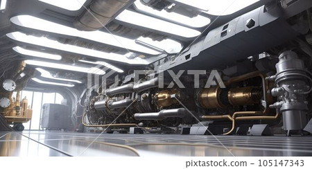 Inside the space station engine room - Stock Illustration [105147343 ...