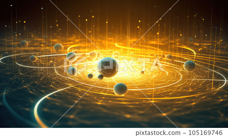 Quantum mechanics, scientific concept of modern... - Stock Illustration ...