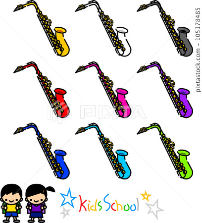 saxophone set - Stock Illustration [105178485] - PIXTA