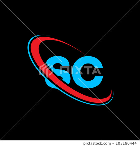 SC S C letter logo design. Initial letter SC... - Stock Illustration ...