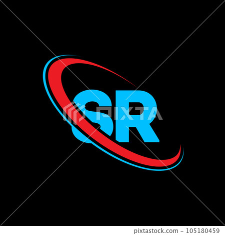 SR S R letter logo design. Initial letter SR... - Stock Illustration ...