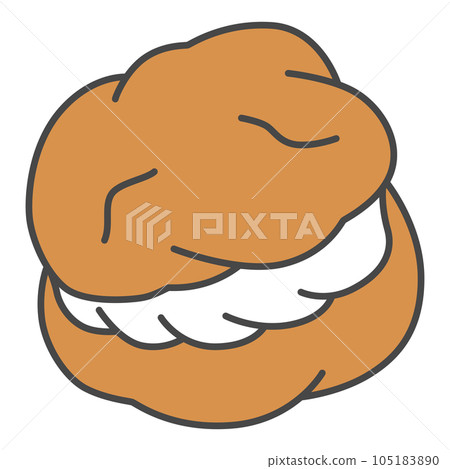 Color single icon illustration of sweets cream... - Stock Illustration ...