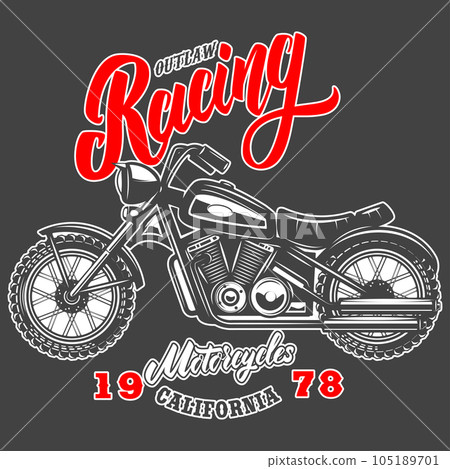 Outlaw racing. Emblem template with old style... - Stock Illustration ...