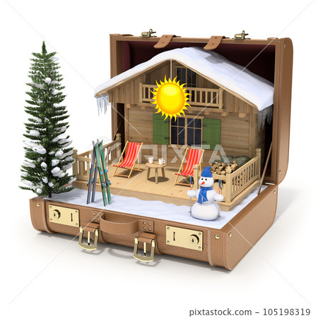 Ski hut in the case - Stock Illustration [105198319] - PIXTA