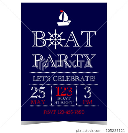 Boat party invitation banner, poster, leaflet... - Stock Illustration ...