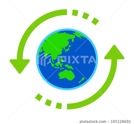 Earth and rotating arrow - Stock Illustration [105226692] - PIXTA