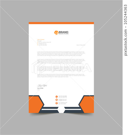 Modern Letterhead Pad Template Design - Stock Illustration [105244363 ...