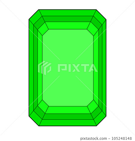 Illustration of a square gem in green - Stock Illustration [105248148 ...