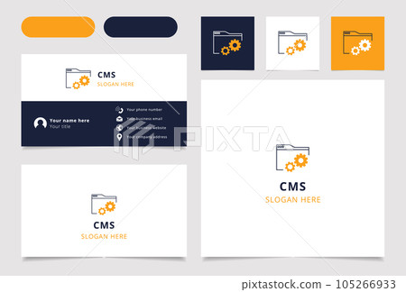 Cms logo design with editable slogan. Branding...-插圖素材 [105266933 ...