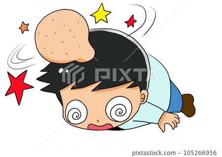 A man who hits his head hard and faints - Stock Illustration [105266956 ...