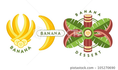 Set of logos with yellow, red bananas - Stock Illustration [105270690 ...