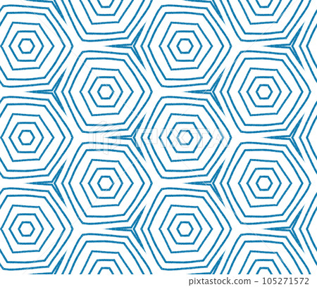 Exotic seamless pattern. Blue symmetrical... - Stock Illustration ...