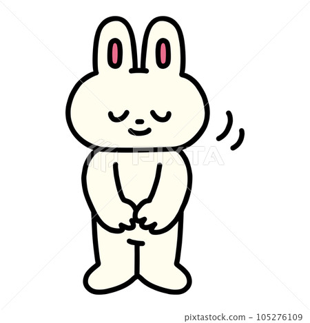 rabbit bowing - Stock Illustration [105276109] - PIXTA