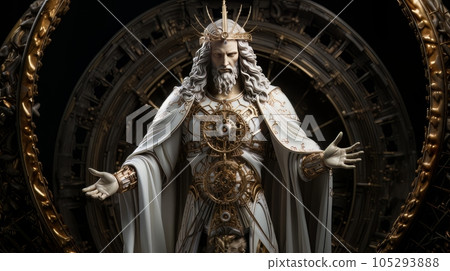 Robot jesus christ toy miniature made with... - Stock Illustration ...