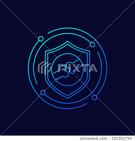 joint protection icon, linear design - Stock Illustration [105302793 ...