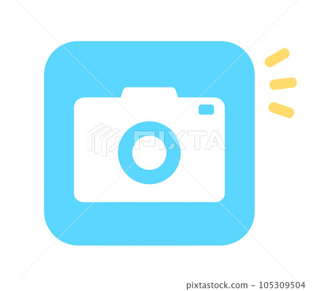 Simple light blue camera icon - Stock Illustration [105309504] - PIXTA