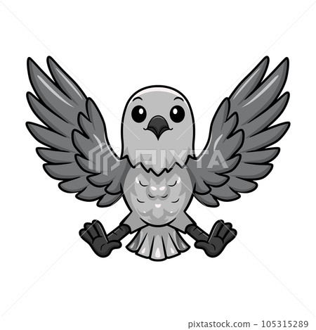 Cute northern mockingbird cartoon flying - Stock Illustration ...
