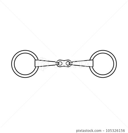 Vector flat outline horse equestrian bit - Stock Illustration ...