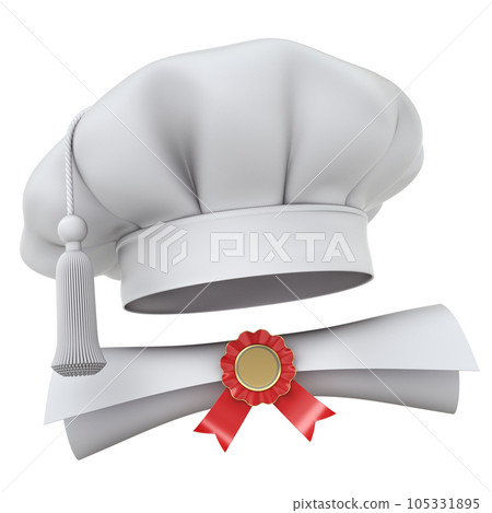 Cooking school concept with chef hat and... - Stock Illustration ...