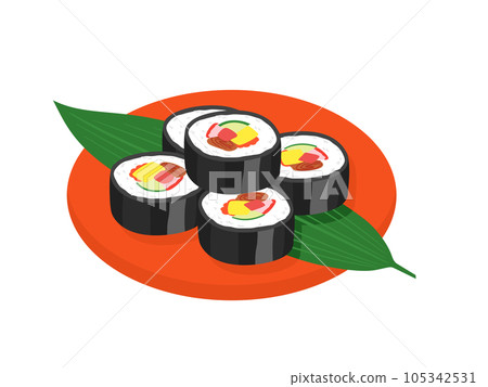 Cut sushi rolls - Stock Illustration [105342531] - PIXTA