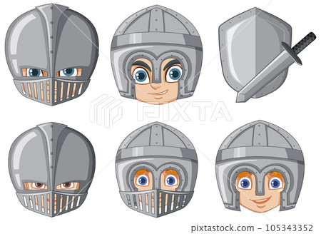 Set of ancient knight element - Stock Illustration [105343352] - PIXTA