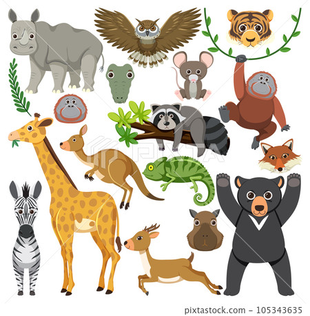 Set of mix animal character - Stock Illustration [105343635] - PIXTA