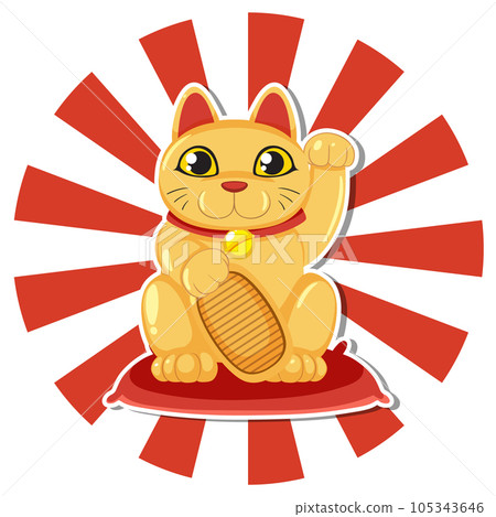 Maneki neko Japanese cat nation tradition symbol - Stock Illustration ...