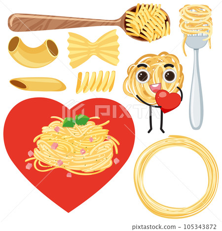 Set of pasta cartoon - Stock Illustration [105343872] - PIXTA