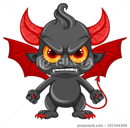 Angry devil cartoon character - Stock Illustration [105344309] - PIXTA
