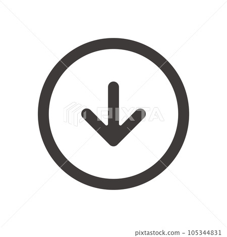 Simple and easy to use down arrow button icon... - Stock Illustration ...