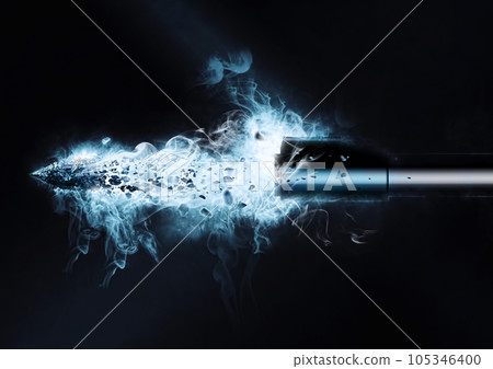 3d illustration of a bullet fired from a handgun - Stock Illustration ...
