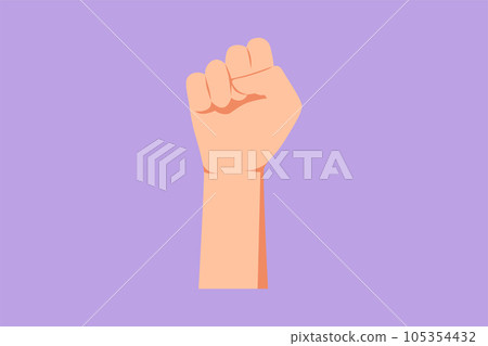 Graphic flat design drawing fist or victory...-插圖素材 [105354432] - PIXTA圖庫