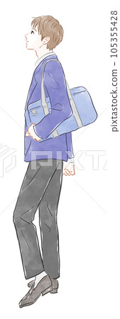 male student looking up - Stock Illustration [105355428] - PIXTA