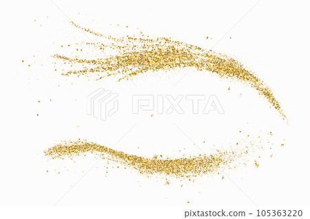 Gold glitter abstract waves on a white... - Stock Illustration ...