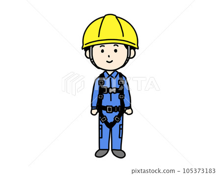 Worker wearing a full harness (1) - Stock Illustration [105373183] - PIXTA